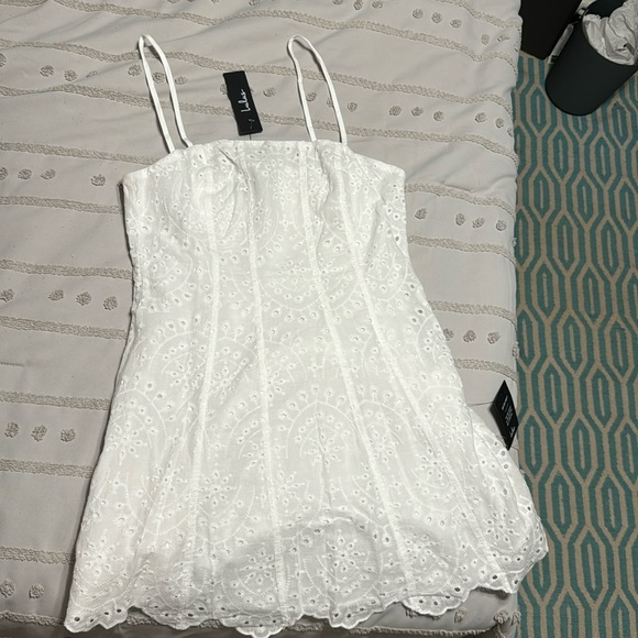 Lulus | Dresses | Nwt Lulus Summer Cutie White Eyelet Embroidered ...